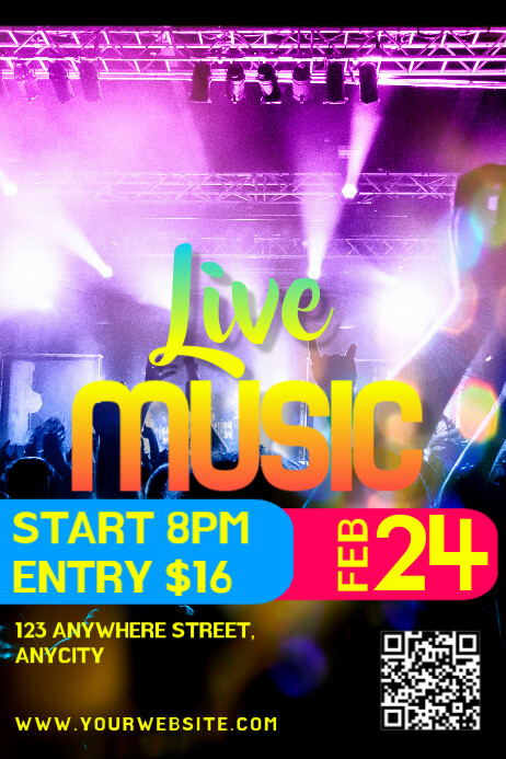 Tipografi Live Music Poster Templat | PosterMyWall