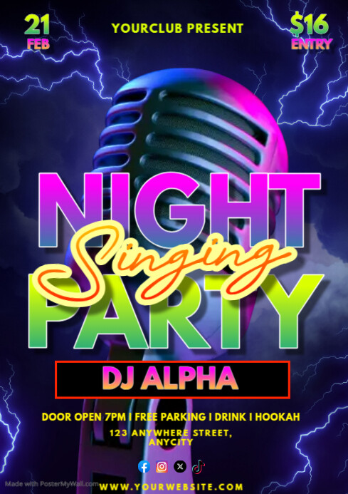 Copy of Tipografi Singing Night Party A4 | PosterMyWall