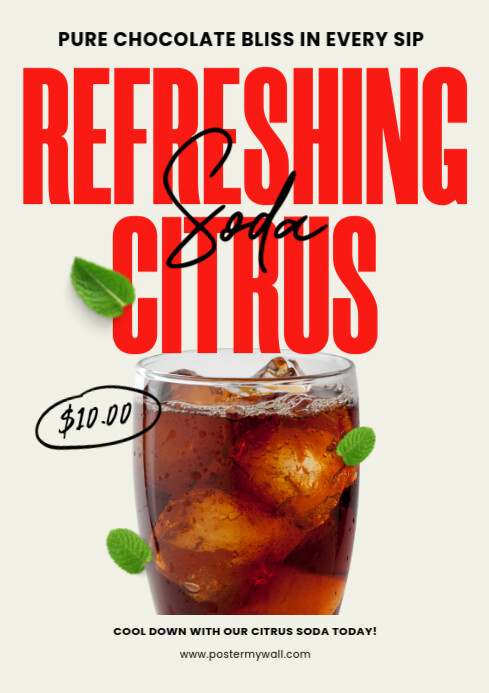 Tipografi Soda Drink Promotion A4 Template | PosterMyWall