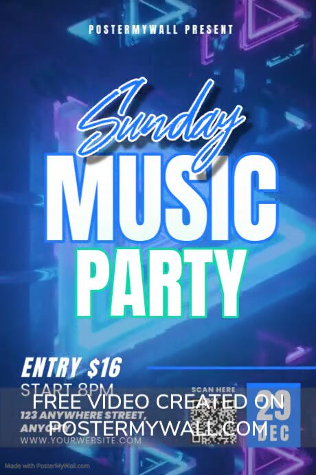 Tipografi Sunday Music Party Poster Template | PosterMyWall
