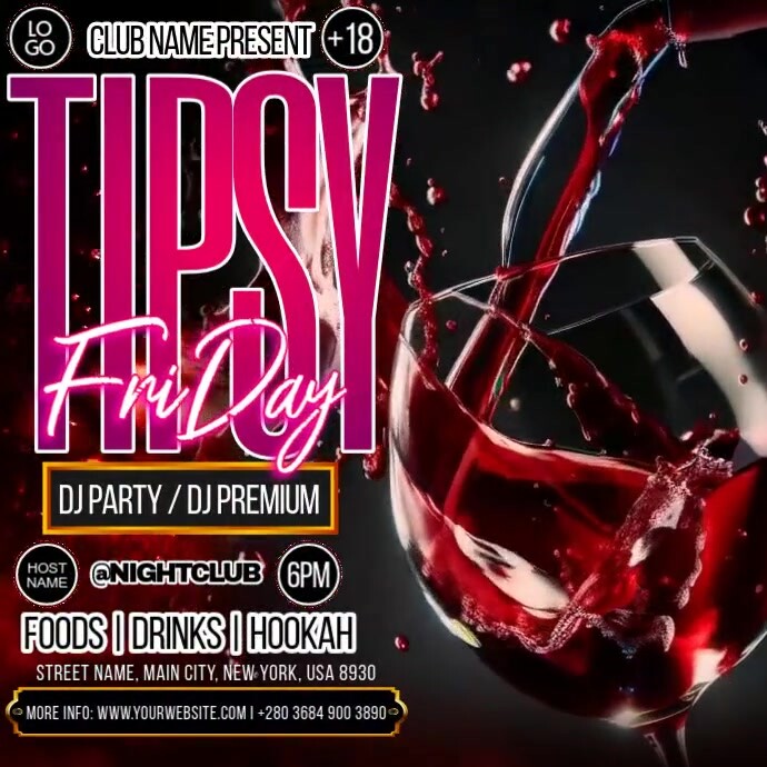 Copy of Tipsy Friday Cocktail | PosterMyWall