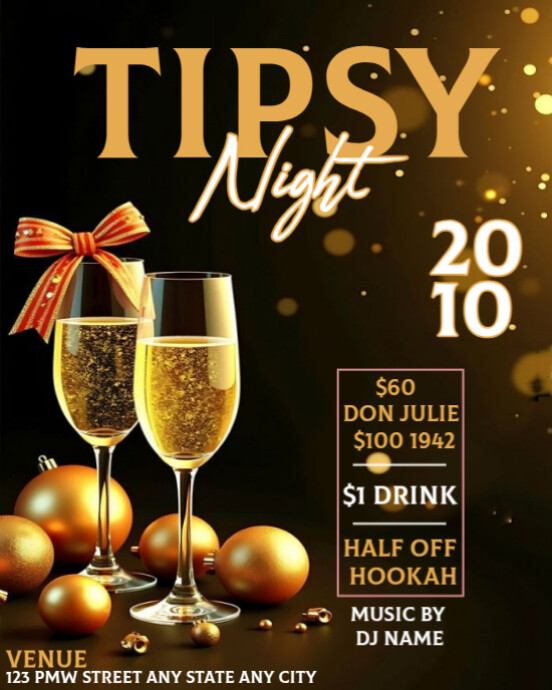 Tipsy night party flyer Template | PosterMyWall