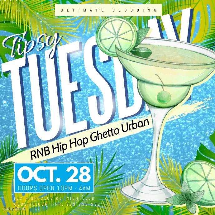 Copy of Tipsy Tuesday Video Poster | PosterMyWall