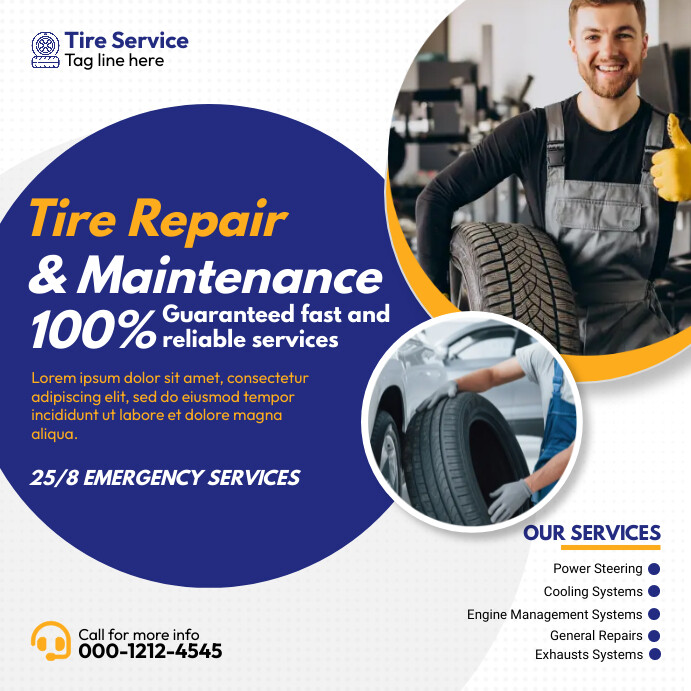 Modèle tire repair ads poster template | PosterMyWall