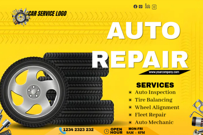 Tire repair poster template | PosterMyWall