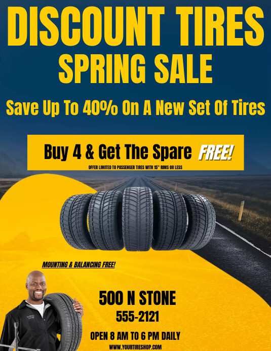 TIRE SALE Template | PosterMyWall