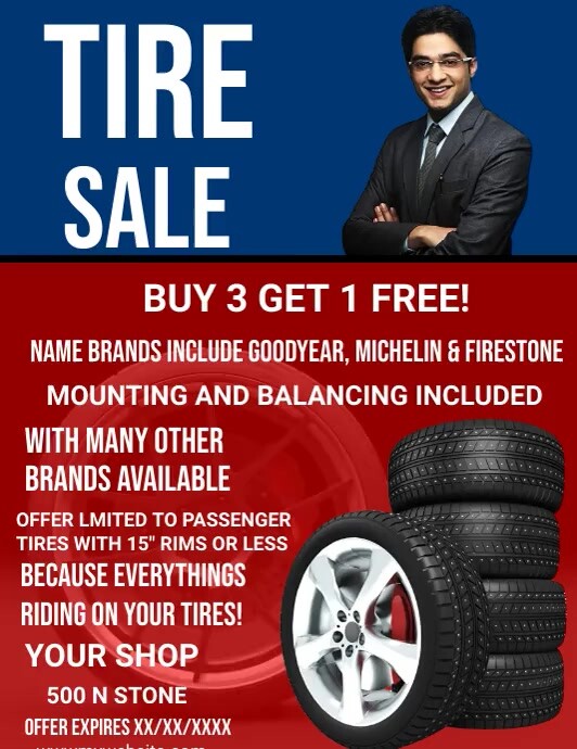tire sale flyers Template | PosterMyWall