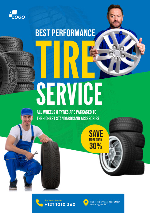 Plantilla de Tire Service Flyer Template | PosterMyWall
