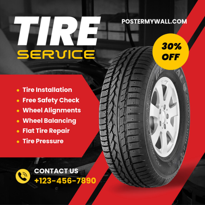 Plantilla de tire service template | PosterMyWall