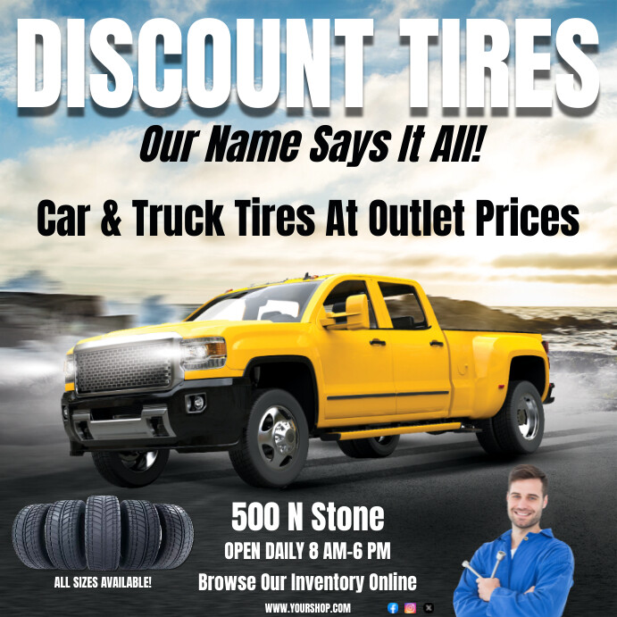 Copy of tire shop instagram ad post | PosterMyWall