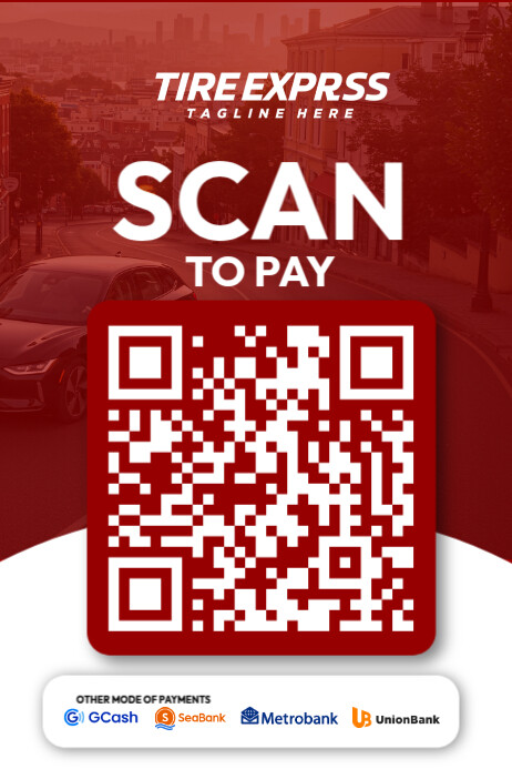 Plantilla de Tire Shop QR Payment Poster | PosterMyWall