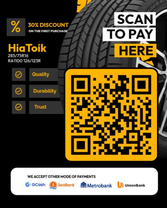 Copy of Tire Shop QR Payment Poster | PosterMyWall