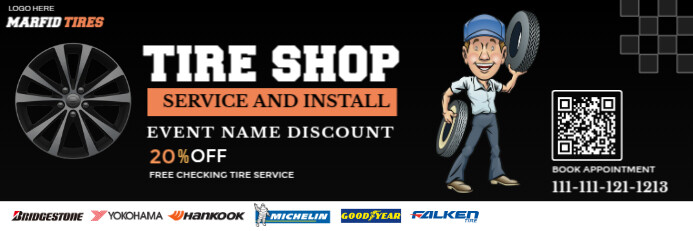Plantilla de Tire shop service and install advertise banner design ...