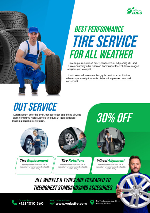 Copy of Tires Repair Services Flyer Template | PosterMyWall