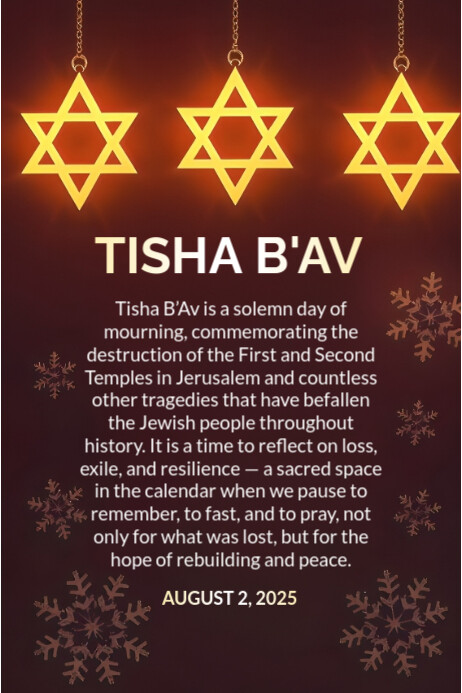 Tisha B'av Template Poster | PosterMyWall