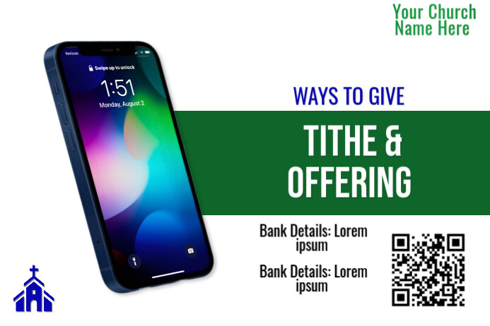 Copy of Tithe & Offering Church Giving Flyer – Digital Bank Transfer Template | PosterMyWall