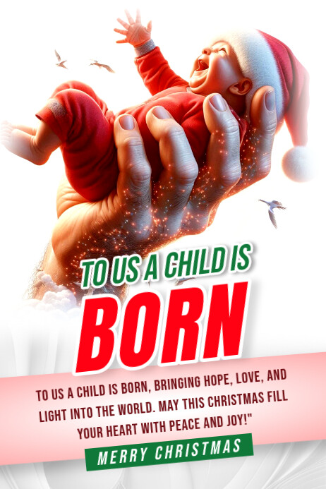 To us a child is born Template | PosterMyWall