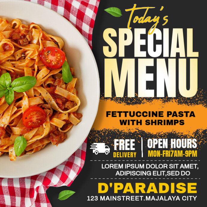 Today's special menu flyer Template | PosterMyWall