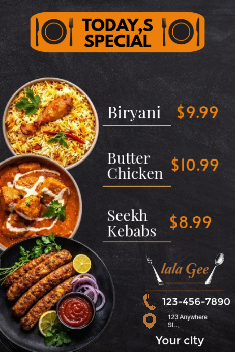 Today’s Special Restaurant Menu Poster | Modern Food Flyer Design ...