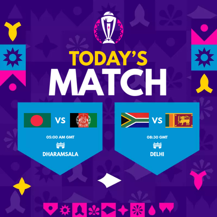 Today's Match World Cup 2023 Schedule Template | PosterMyWall
