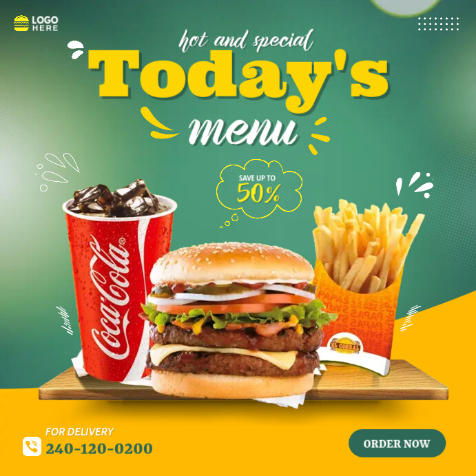 Today's Menu Template | PosterMyWall