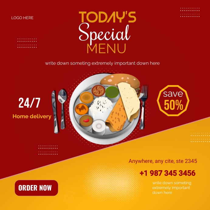 TODAY'S MENU Template | PosterMyWall