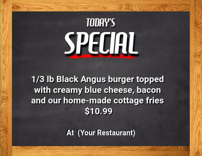 Today's Special Wall Menu Template | PosterMyWall