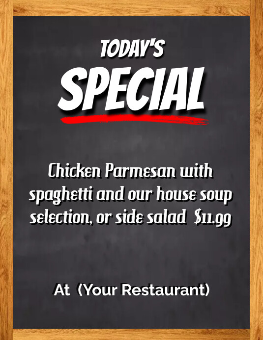 Today's Special Wall Menu Template | PosterMyWall