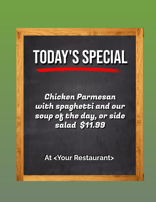 Today's Special Wall Menu Template | PosterMyWall