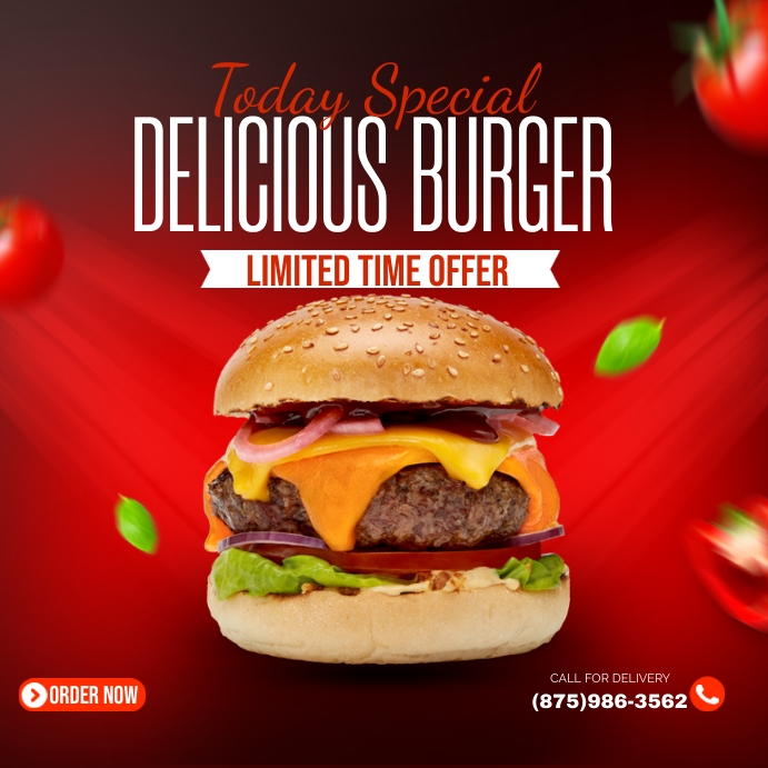 Today Special Delicious Burger Template | PosterMyWall
