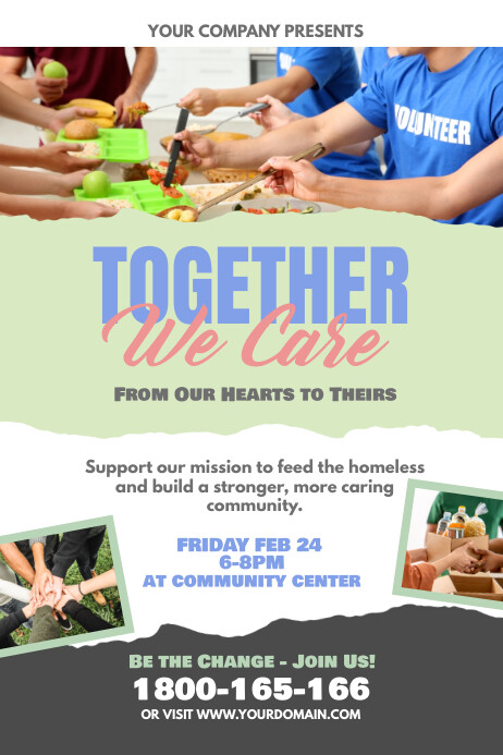 Together we care feed homeless Template | PosterMyWall