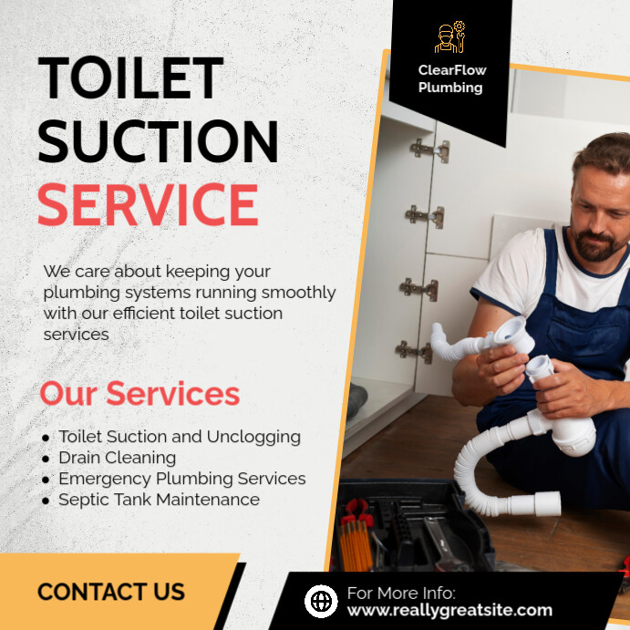 Toilet Suction Repair Instagram Post Template | PosterMyWall