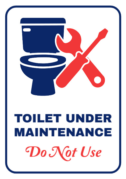 Toilet Under Maintenance Sign Template Editable Printable Restroom Do ...