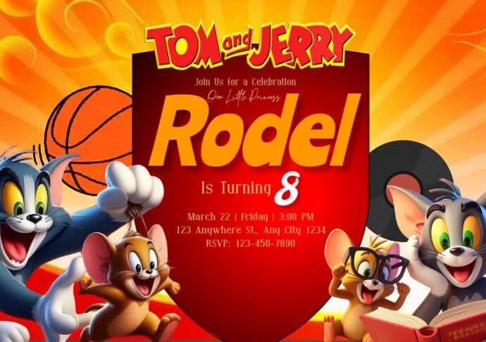 Tom & Jerry Birthday Invitation Template | PosterMyWall