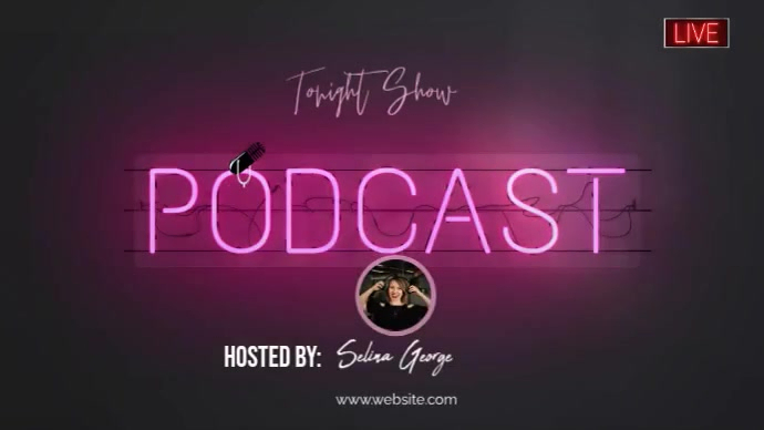 Tonight show podcast neon twitter size Template | PosterMyWall