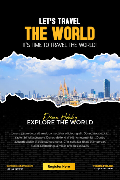 Copy of Torn Edge City Travel Poster Template Design – Bold & Elegant ...