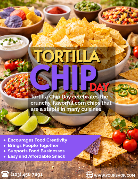 Tortilla Chip Day Flyer Template | PosterMyWall