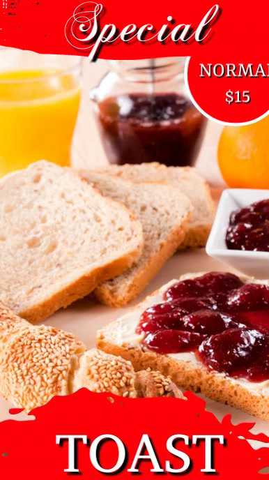 tost and butter VIDEO Template | PosterMyWall