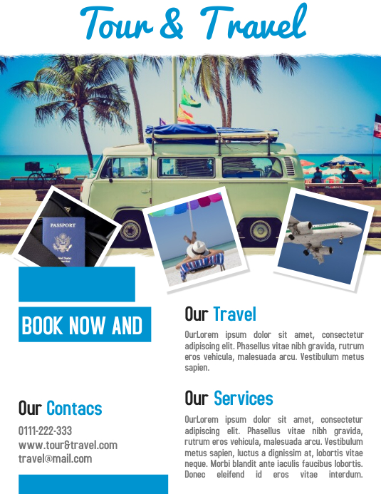Tour and travel business promotion flyer & poster template | PosterMyWall