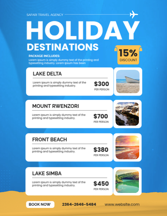 Tour holiday Package flyer design template | PosterMyWall