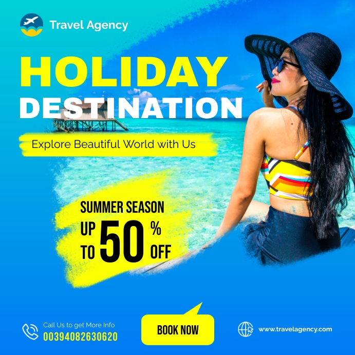 Tour Travel Agency Square Banner Promotion Template | PosterMyWall