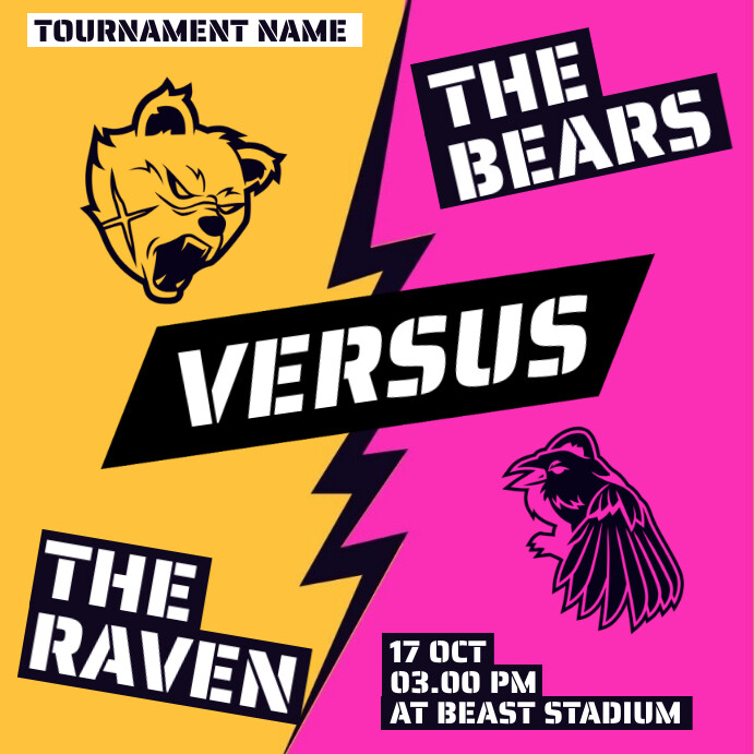 Tournament game Matchday Template | PosterMyWall