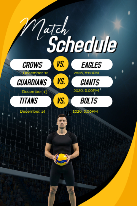 Tournament Game Schedule Poster Template | PosterMyWall