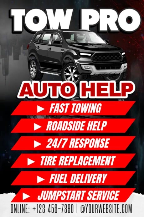 Copy of Tow pro – auto help made easy | PosterMyWall