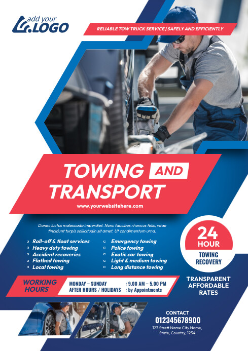 Copy of Towing And Transport Service | PosterMyWall