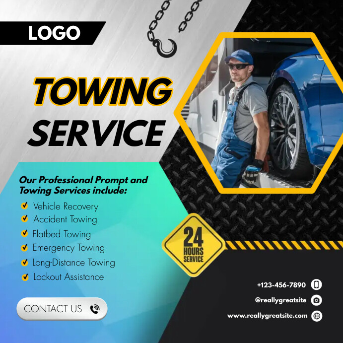 TOWING TRUCK SERVICES FLYERS Template | PosterMyWall