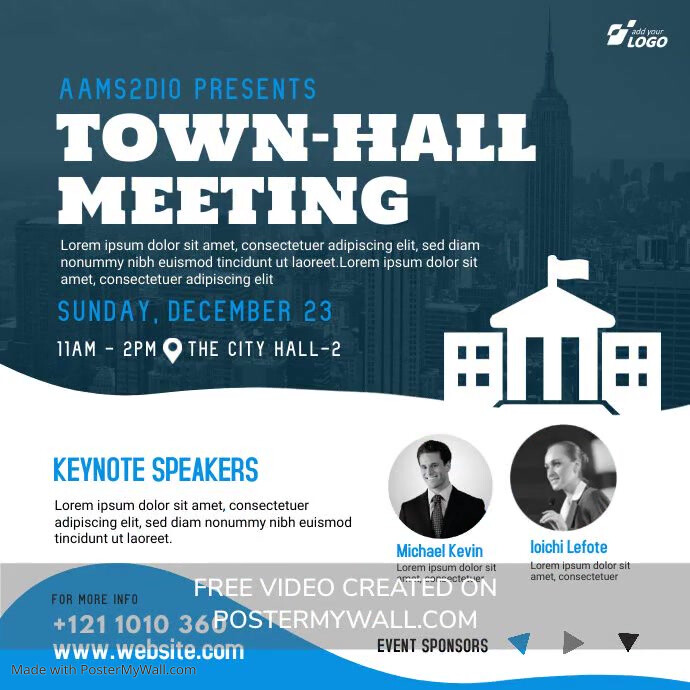 Town Hall Meeting Template | PosterMyWall