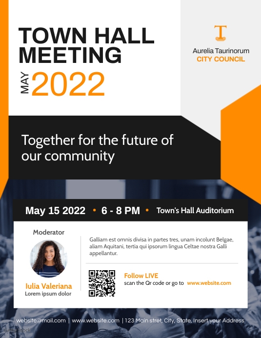 Copy of Town hall meeting flyer advertisement event r | PosterMyWall