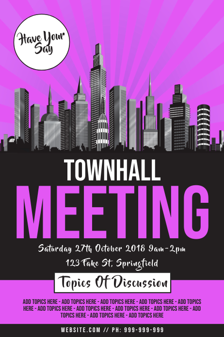 Copy of Town Hall Meeting Poster | PosterMyWall
