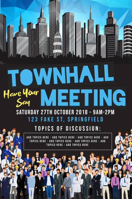 Copy of Town Hall Meeting Poster | PosterMyWall